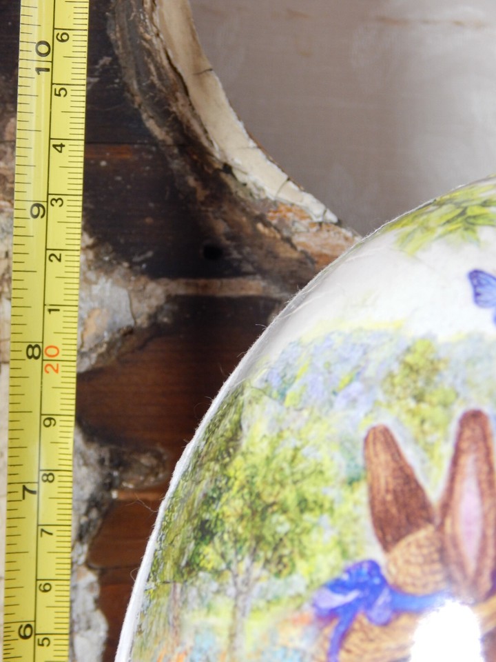 Large 9" Erzgebirge Paper Mache Easter Egg Germany Susan Wheeler Candy ...