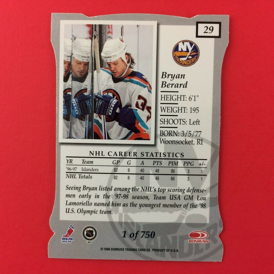 Bryan Berard 1997-98 Donruss Elite Aspirations Die-Cut Parallel #29 NY ...