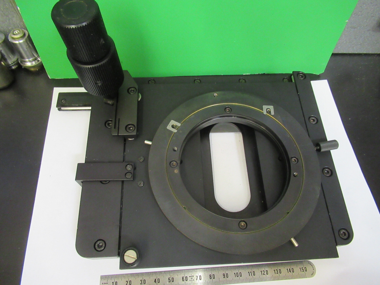 LEICA DMRX STAGE TABLE MICROMETER MICROSCOPE PART OPTICS AS PICTURED R8 ...