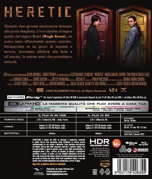 Heretic - 4K (Bd 4K + Bd Hd) (4K UHD Blu-ray) Hugh Grant Chloe East (UK IMPORT) | eBay