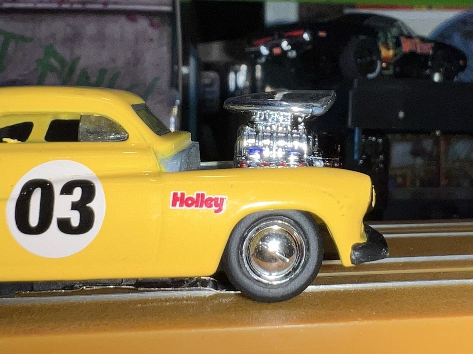 CalefNoise SLAMMERZ RODZ 1949 Mercury Holley Drag Slot Car Cast Metal ...