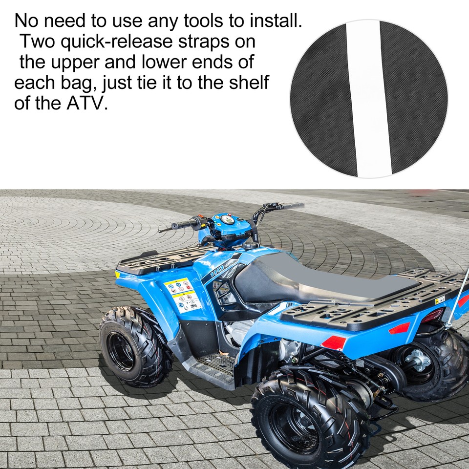 2-Pack Black Quad ATV 4-Wheeler Fender Cargo Storage Saddle Bags for ...