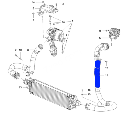 Intercooler Turbo Air Hose for Opel Mokka 1600 CDTI 1302287 95371558 | eBay