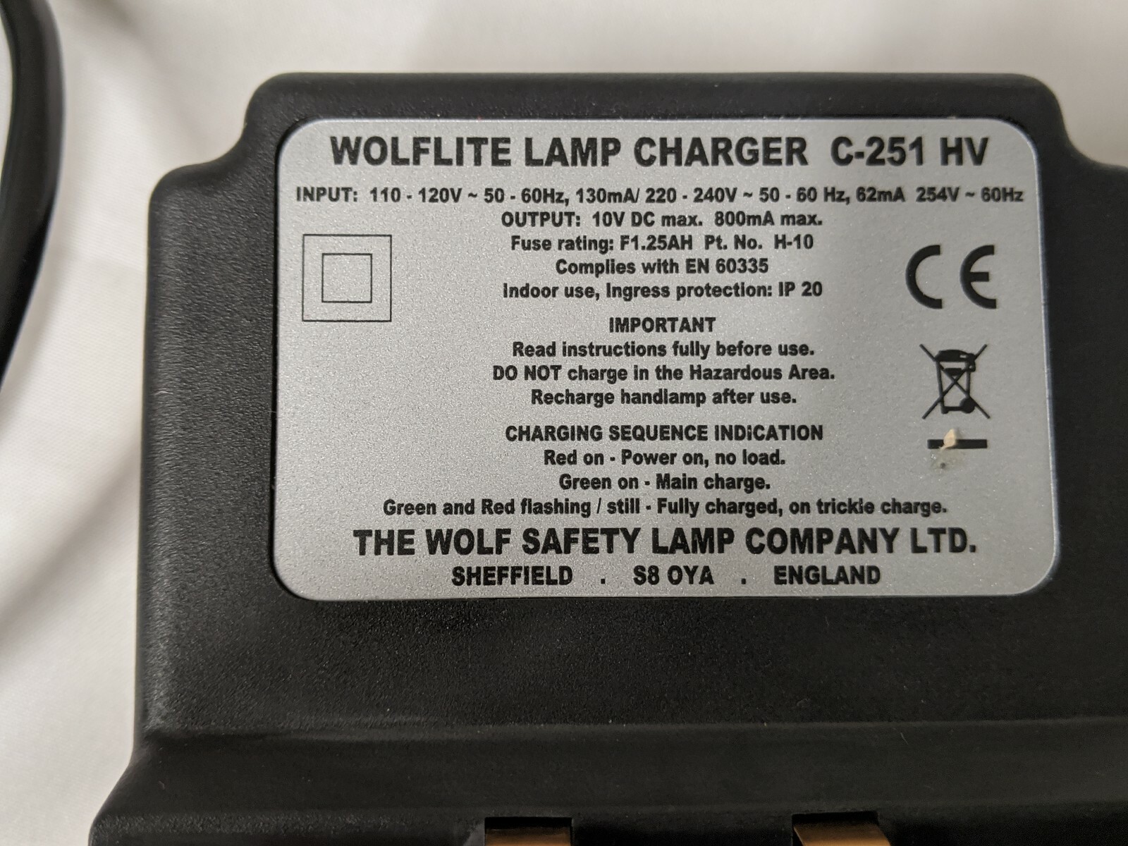 Wolf Safety Wolflite H-251a Hand Lamp Torch & Charger for sale online ...
