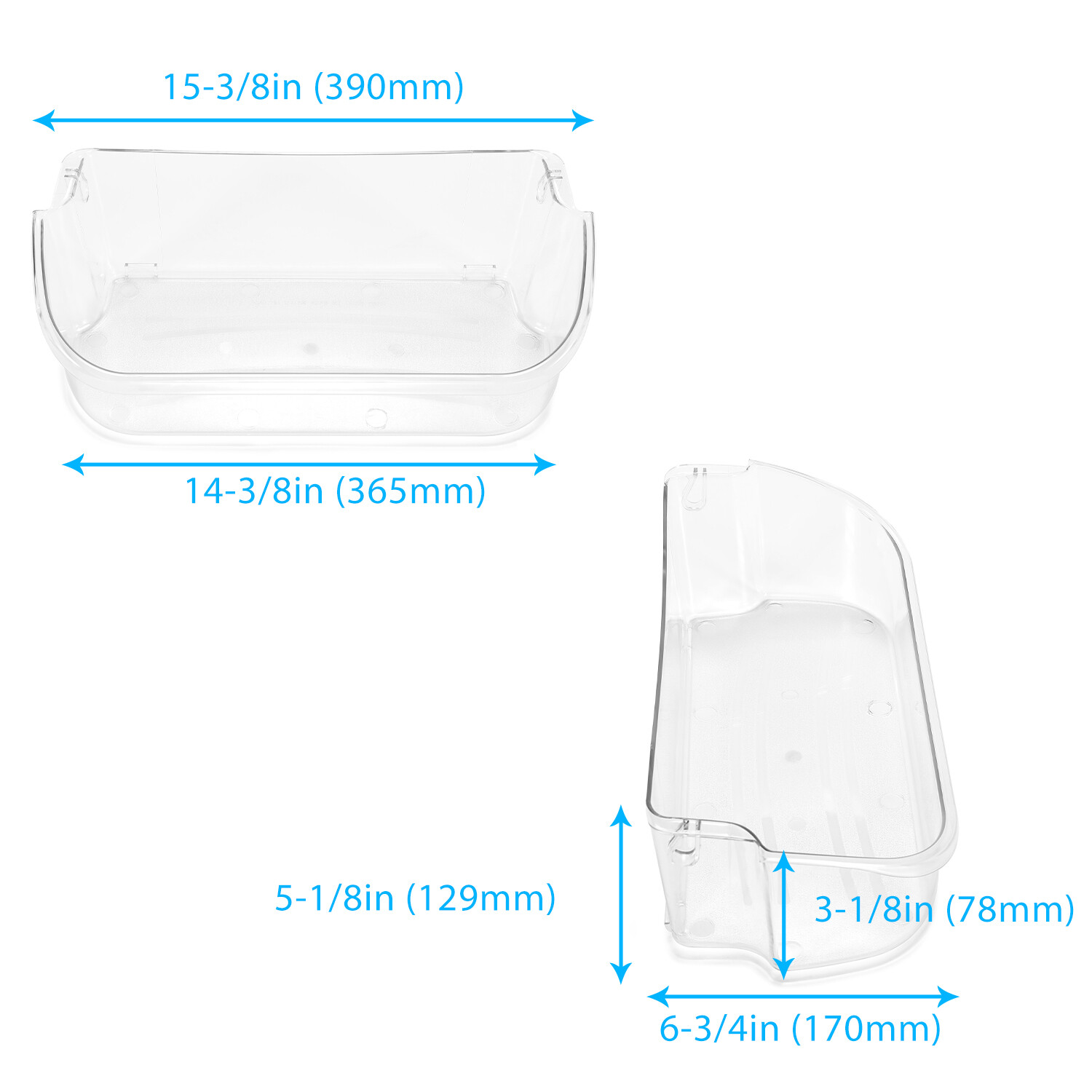 Refrigerator Door Bin Gallon Shelf 2 Pack for Frigidaire 240356402 ...