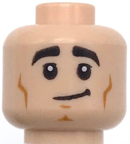 Lego New Light Flesh Minifigure Head Dual Sided White Teeth Half Smile ...