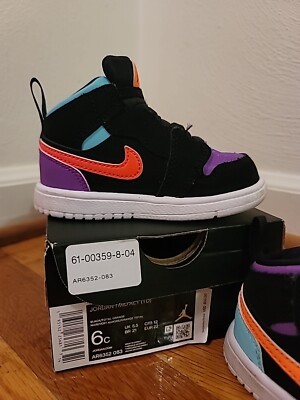 Nike Air Jordan 1 MID Shoes Toddler Kids Black Multi Color Nike Air Jordan 1 MID Shoes Toddler Kids Black Multi Color