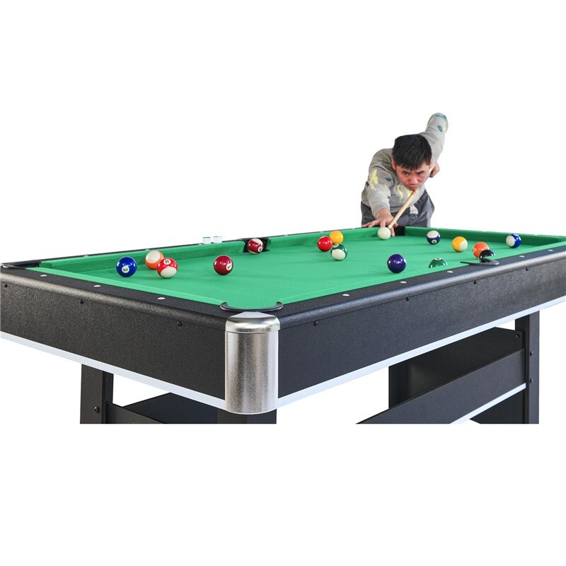 Spartan 6-ft Pool Table with Table Tennis Top - Black with Green Felt ...