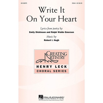Hal Leonard Write It On Your Heart SSAA composed by Robert I. Hugh | eBay