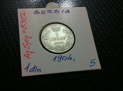 Serbia Dinar, 1904- SILVER 835/ 1000- FANTASTIC SILVER COIN !!! | eBay