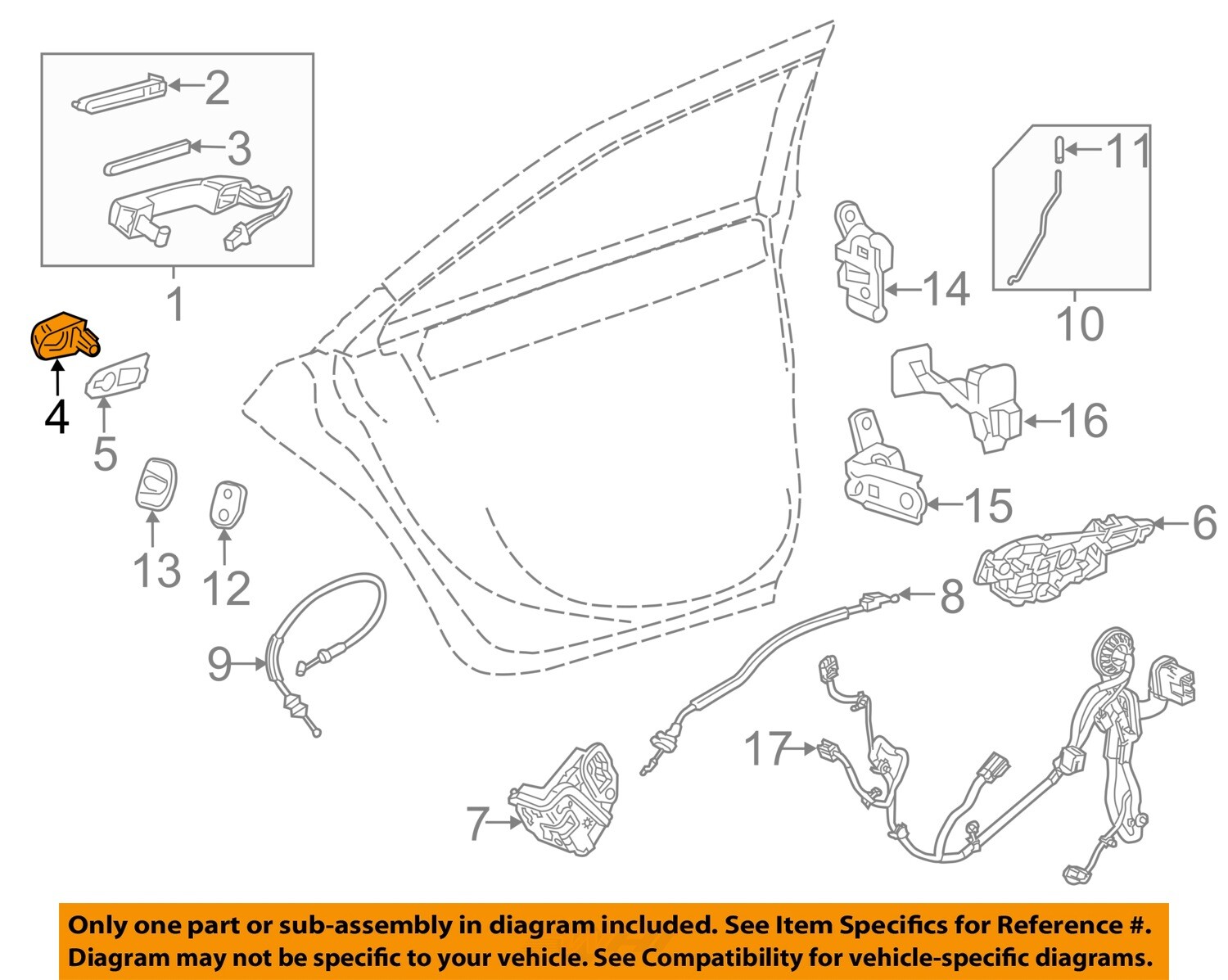 GM OEM 13-24 ATS Rear Door Lock Hardware-Cover 13599547 | eBay