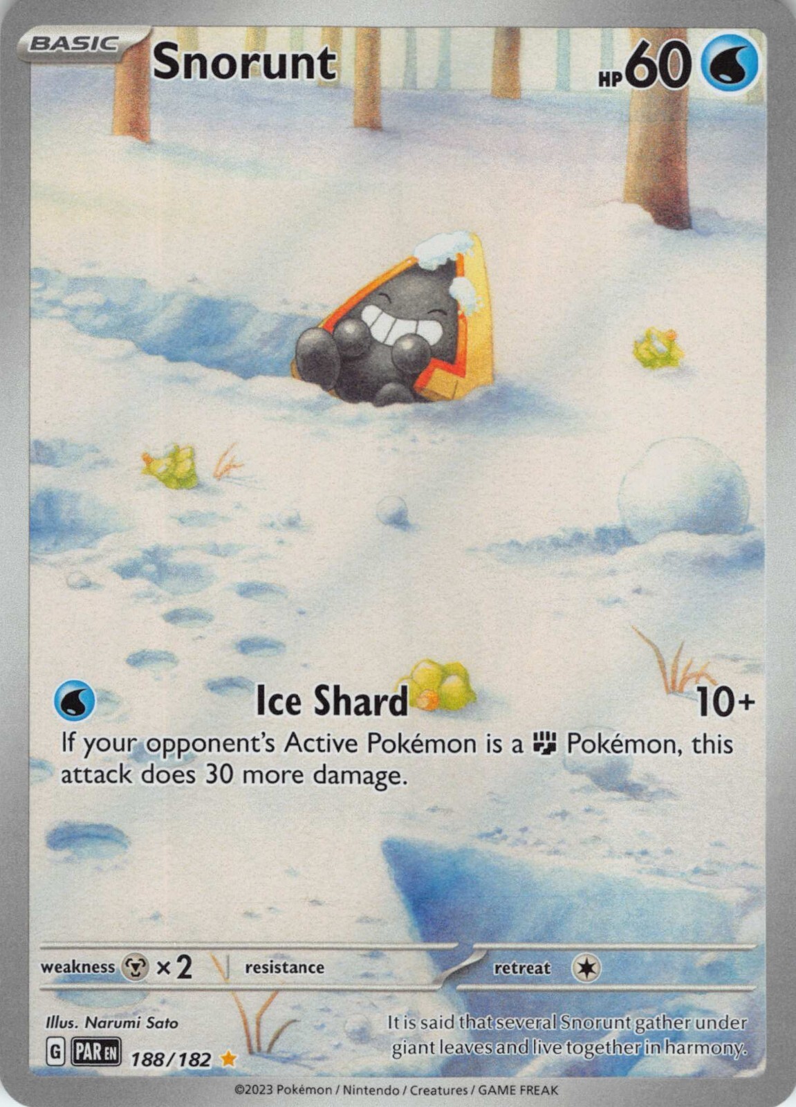 Snorunt SV04: Paradox Rift Illustration Rare 188/182 Pokemon Card | eBay