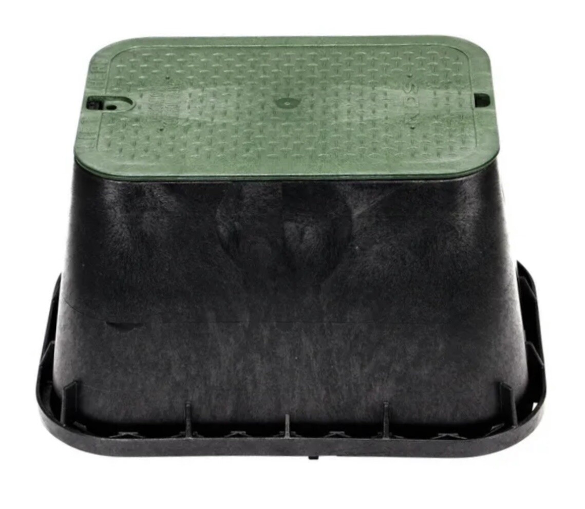 NDS 14 in. X 19 in. Rectangular Valve Box and Cover Black Box Green ICV ...