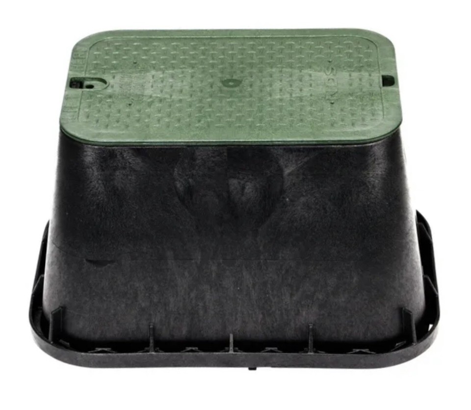 NDS 14 in. X 19 in. Rectangular Valve Box and Cover Black Box Green ICV ...