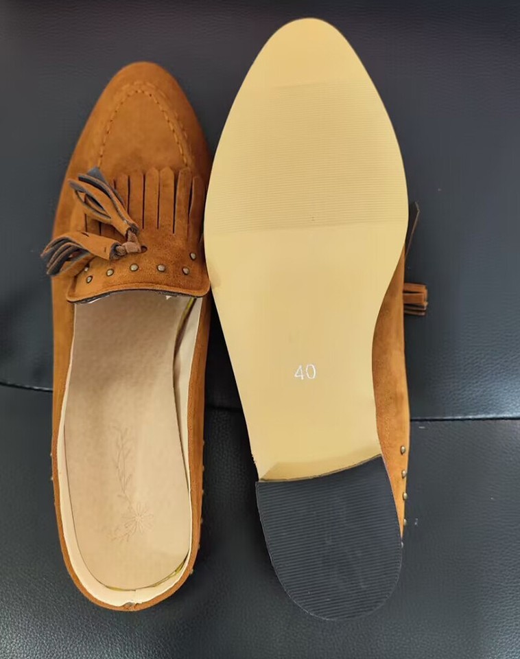 Womens Casual Slip-On Tassel Flats Loafer Oxfords Shoes Suede Pointed ...