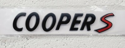 NEW BMW MINI COOPER Rear "COOPER S" Letters Emblem Nameplate Black Red ...
