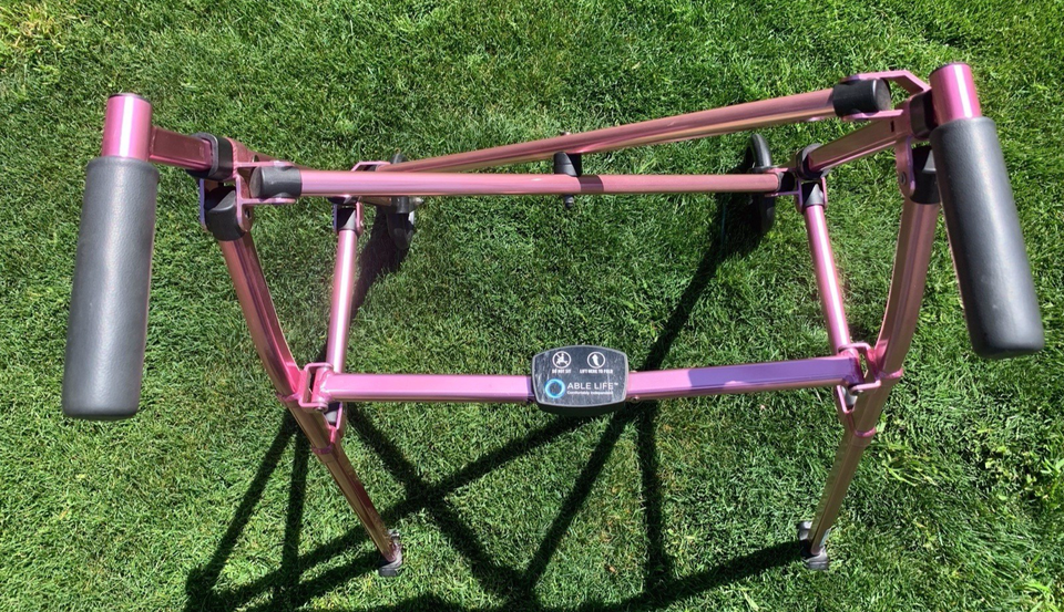 Able Life Space Saving Rollator Walker Lightweight Foldable Regal Rose ...