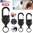 4× Retractable Key Chain Heavy Duty Wire Rope Buckle Multi-Function Key ...