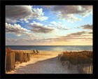 FRAMED Sunset Beach by Daniel Pollera 14x11 Art Print Poster Coastal ...
