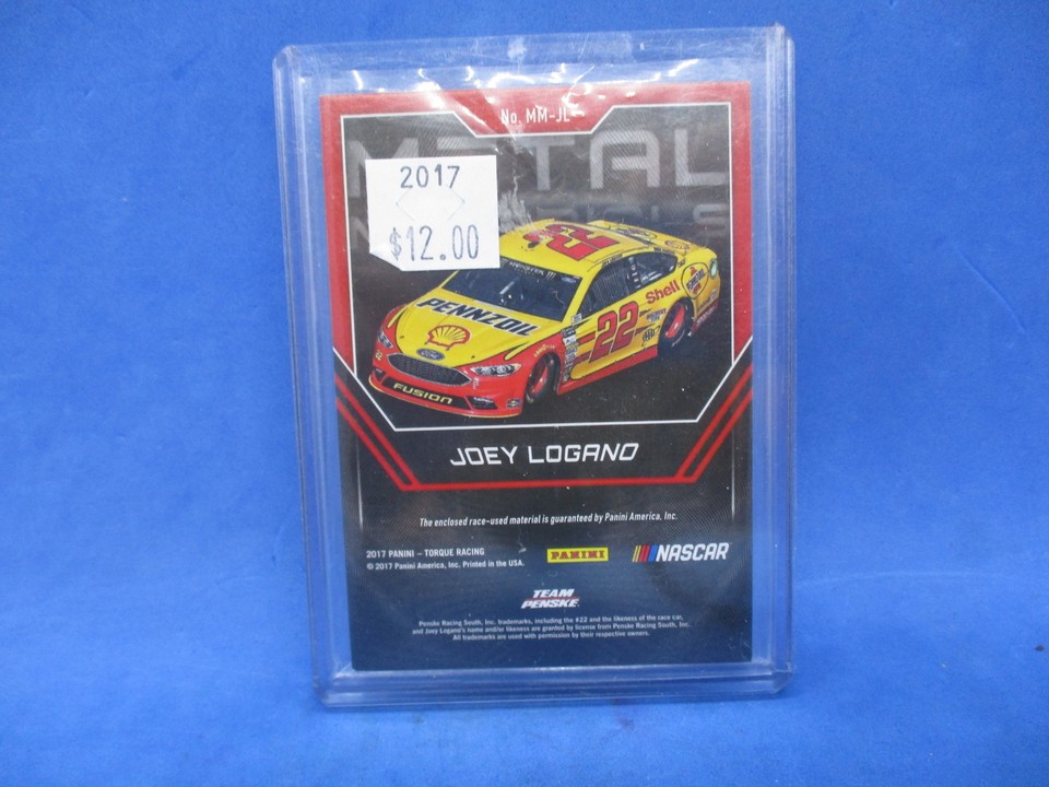 2017 Panini Torque NASCAR Racing Metal Materials #MM-JL Joey Logano ...