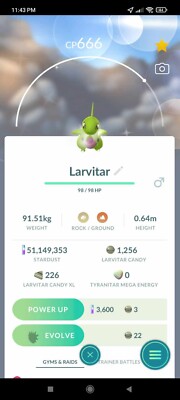 Pokemon Shiny Shadow Larvitar (Purified) - TRA'DE 20k Dust GO - Read ...