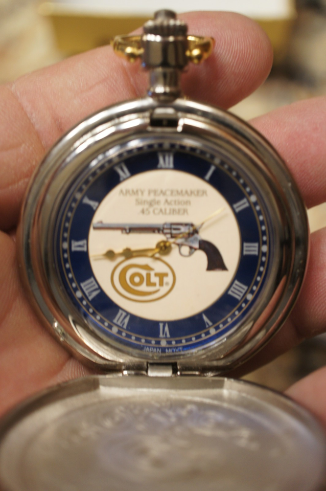 Franklin Mint Colt Army Peacemaker Pocket Watch Needs Battery | eBay