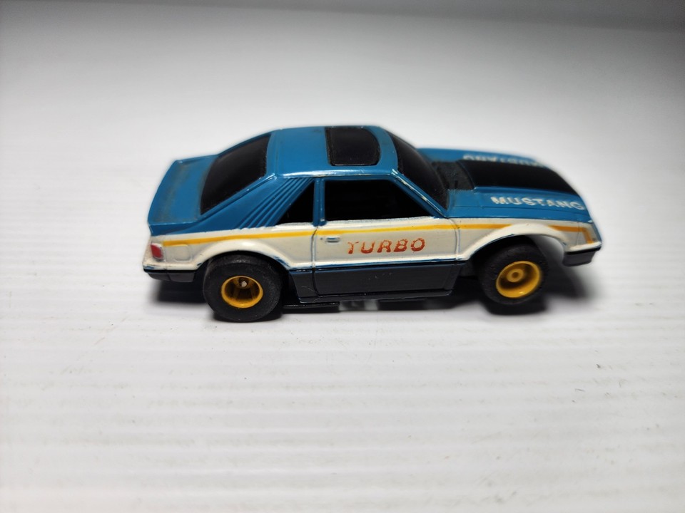 Slot Car Tyco Curve Hugger 1979 Ford Mustang Turbo Blue White - Tested ...