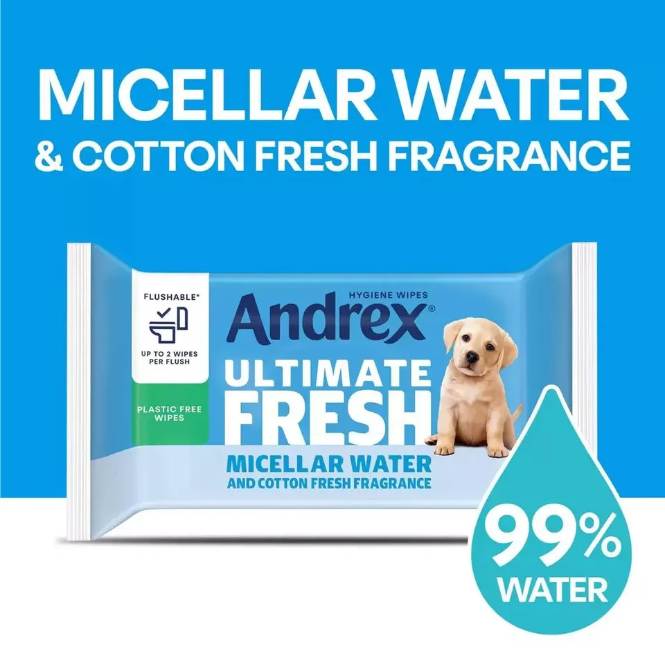 Andrex Washlets Ultimate Fresh Flushable Toilet Tissue Soothing 56-560 ...