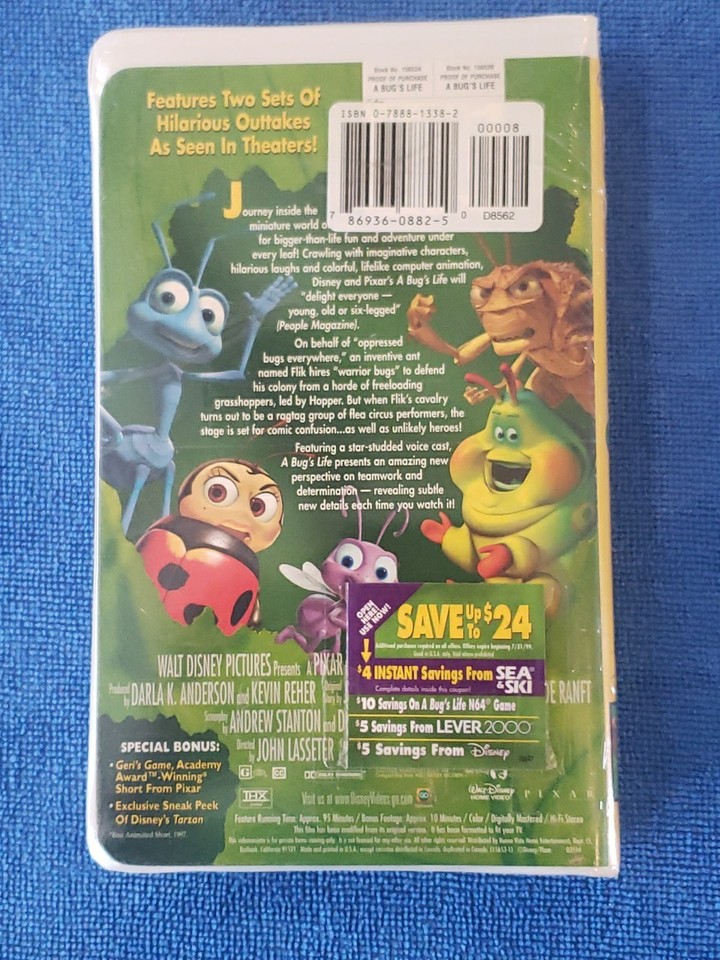 Disney Pixar A Bugs Life VHS Tape New Sealed Hopper Clamshell (Rare ...