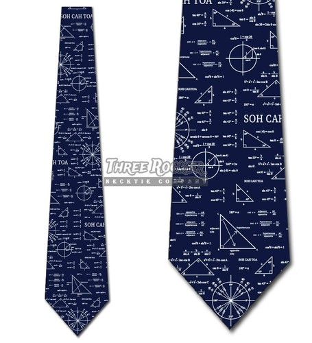 Math Ties Mens Trigonometry Necktie Equation Tie Navy | eBay