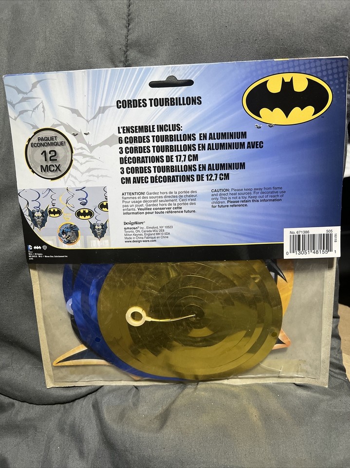 New, BATMAN Hanging SWIRL DECORATIONS Superhero Birthday Party! | eBay