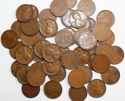 48 Coin Lot 1933 Lincoln Wheat Cents Coins 1c US Pennies Average ...