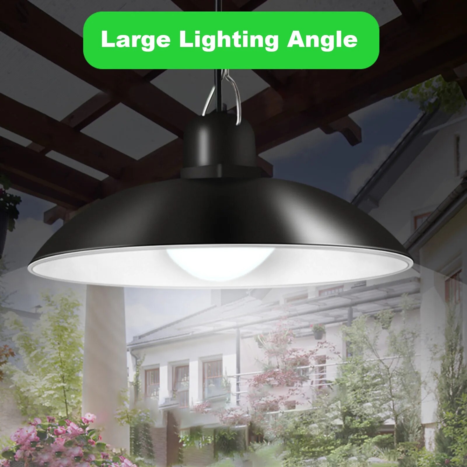 Double Head LED Pendant Light Solar Power Outdoor Indoor Garden Yard ...