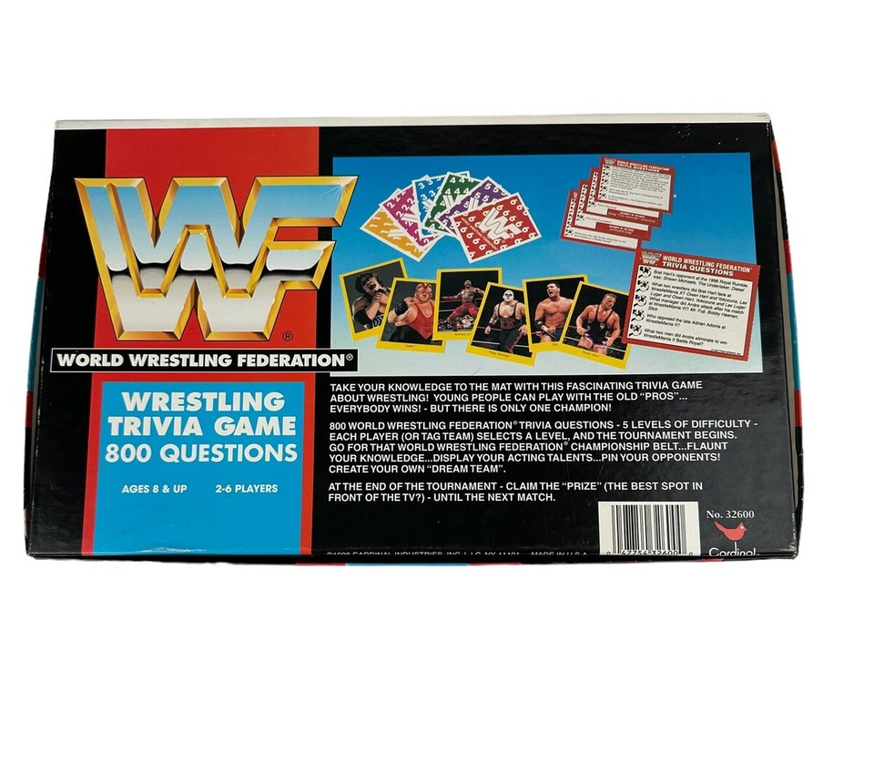 CARDINAL WORLD WRESTLING FEDERATION WRESTLING TRIVIA GAME - 1998 ...