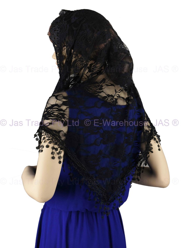Triangle Lace Scarf Catholic Latin Mass Shawl Chapel Veil Mantilla ...