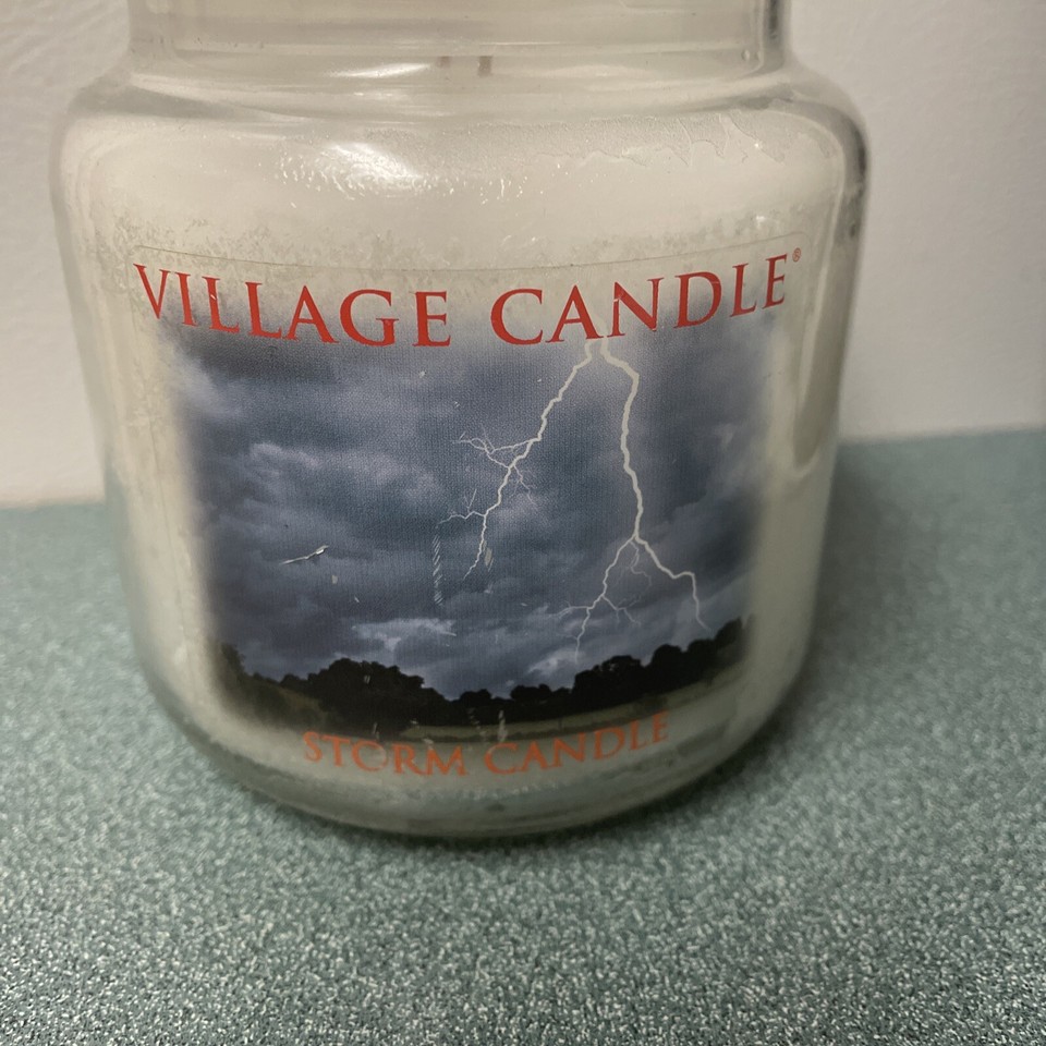 Village Candle STORM Candle Glass Jar Limited Edition Lightning - 14 oz ...
