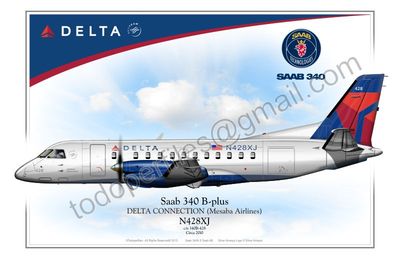 Saab 340 - Delta - Poster Profile | eBay
