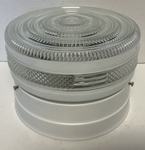 Vintage Art Deco Mid Century Modern Coin Round Ceiling Light Fixture ...