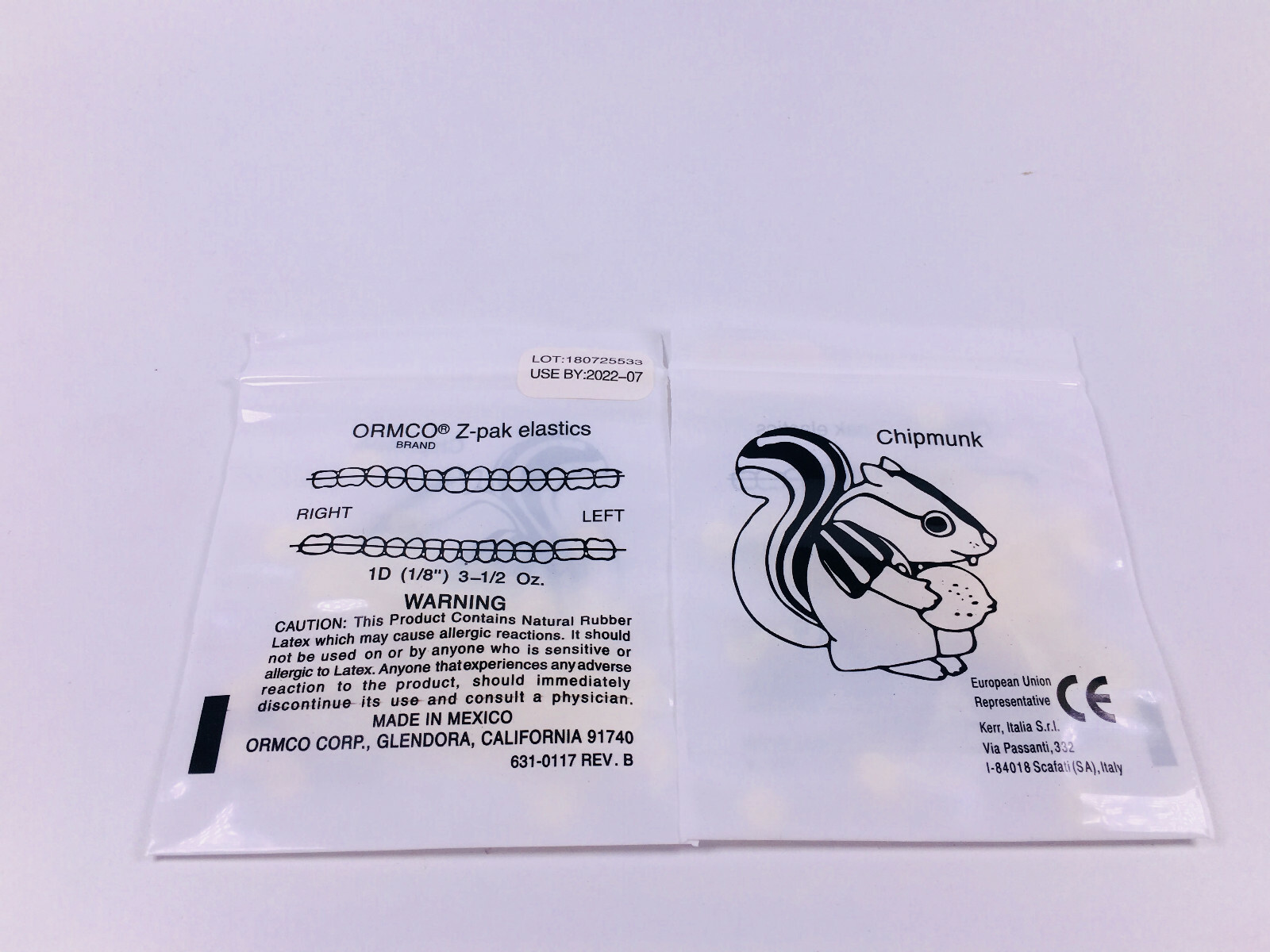 ORMCO Zoo Pack Elastics Dental Clear Yellow 100pc/pk 3.5OZ Workers' Day ...