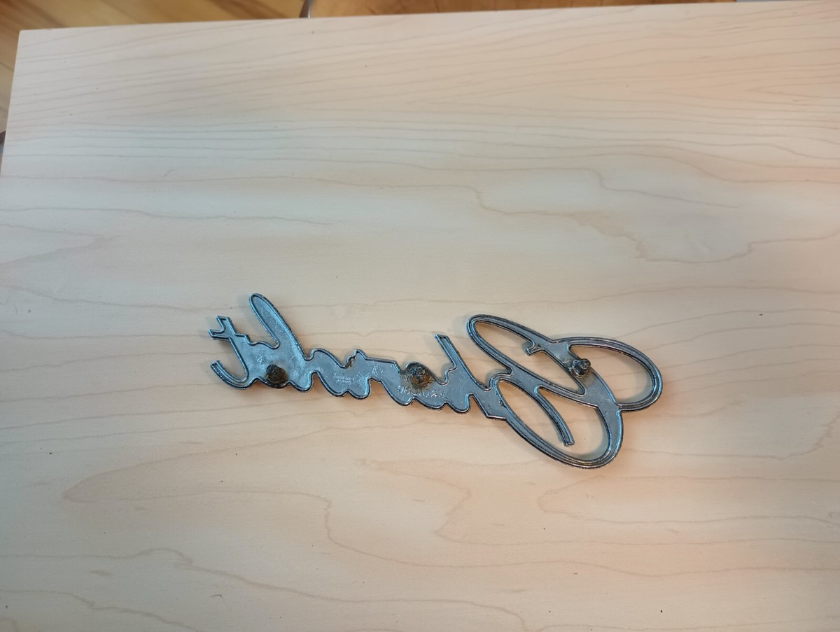 Vintage Cursive Chevrolet Logo Tri Five Chevy Parts | Emblems And