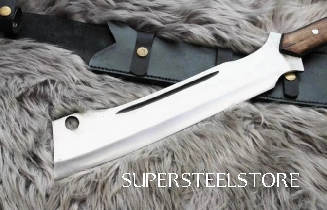 Custom Handmade 18" High Carbonsteel Hunting Machete Knife With Leather ...