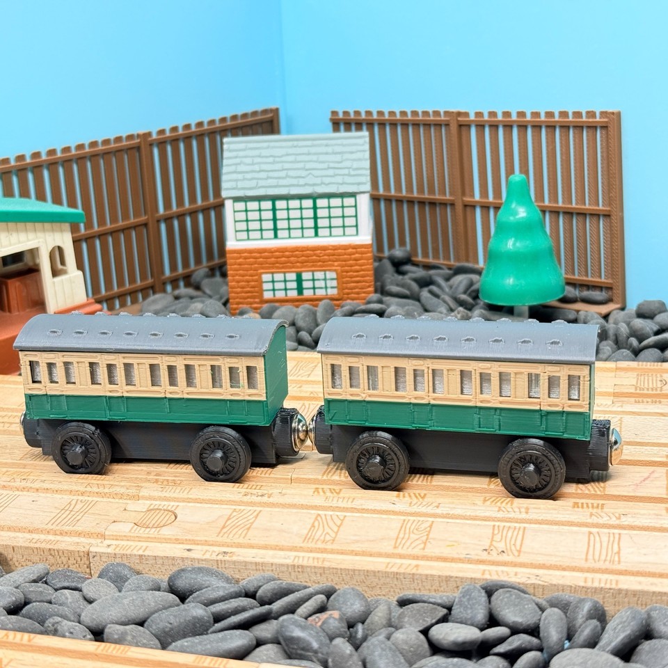 Wooden Railway 2 Branch line Passenger Coach Dark Green Custom for ...