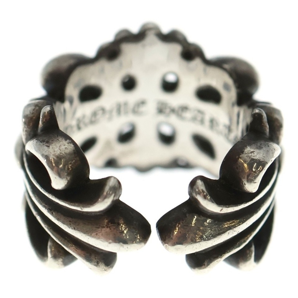 Chrome Hearts DBL FLRL CRS Double Floral Cross Ring Silver BCA390 Used ...
