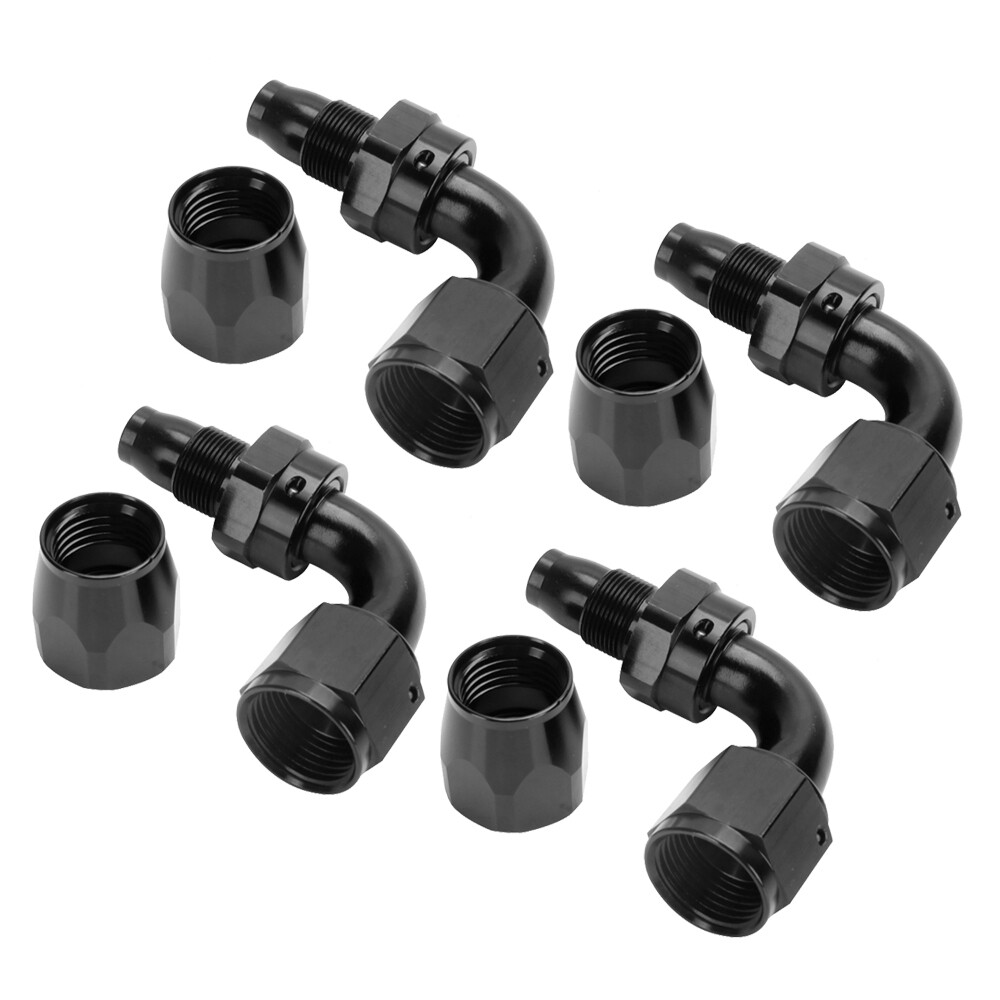 4PCs 6 8 10AN 90 Degree SWIVEL FUEL OIL HOSE END FITTINGS For Fuel Oil 4pcs-6-8-10an-90-degree-swivel-fuel-oil-hose-end-fittings-for-fuel-oil