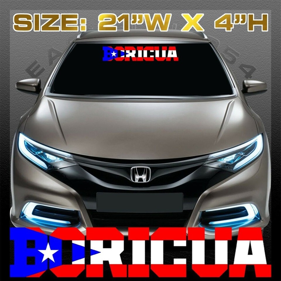 1 PUERTO RICAN PUERTO RICO FLAG RACING CAR DECAL STICKER BORICUA # 1921 ...