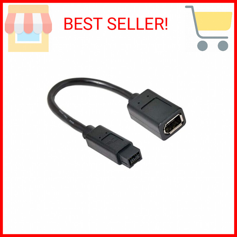 cablecc IEEE 1394 6Pin Female to 1394b 9Pin Male Firewire 400 to 800 ...