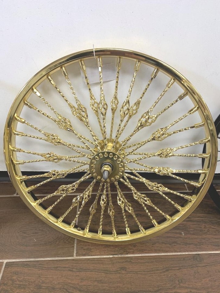 CAGED TWISTED GOLD Bicycle Wheel 20" x 1.75 FRONT or REAR CRUISER ...