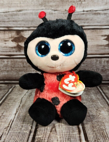 TY Beanie Boo "Izzy" Ladybug Red Black 6" Stuffed Animal Plush Toy EUC ...