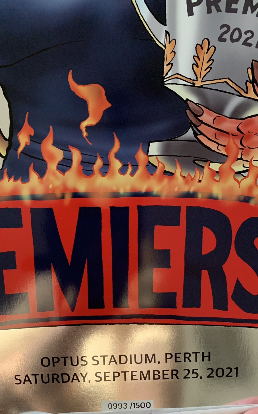 AFL Melbourne Demons Mark Knight Silver Foil 2021 Premiership Poster ...