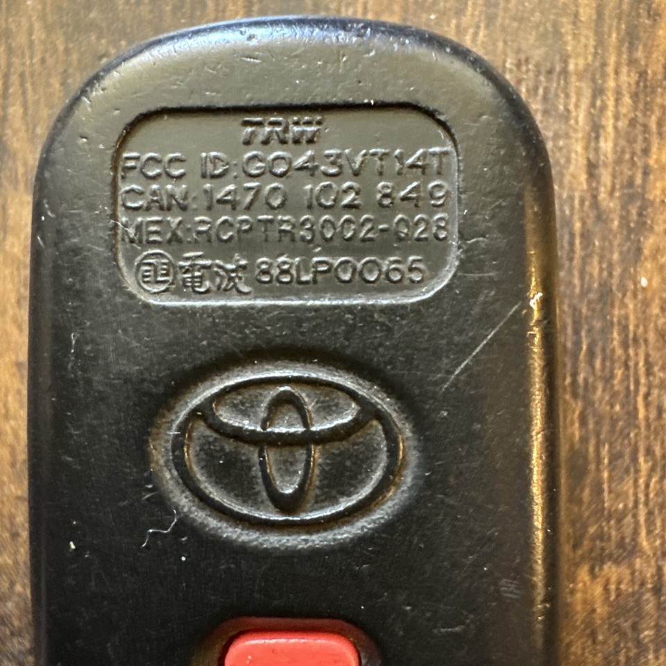 OEM TOYOTA CAMRY SOLARA KEYLESS REMOTE ENTRY KEY FOB ALARM GQ43VT14T ...